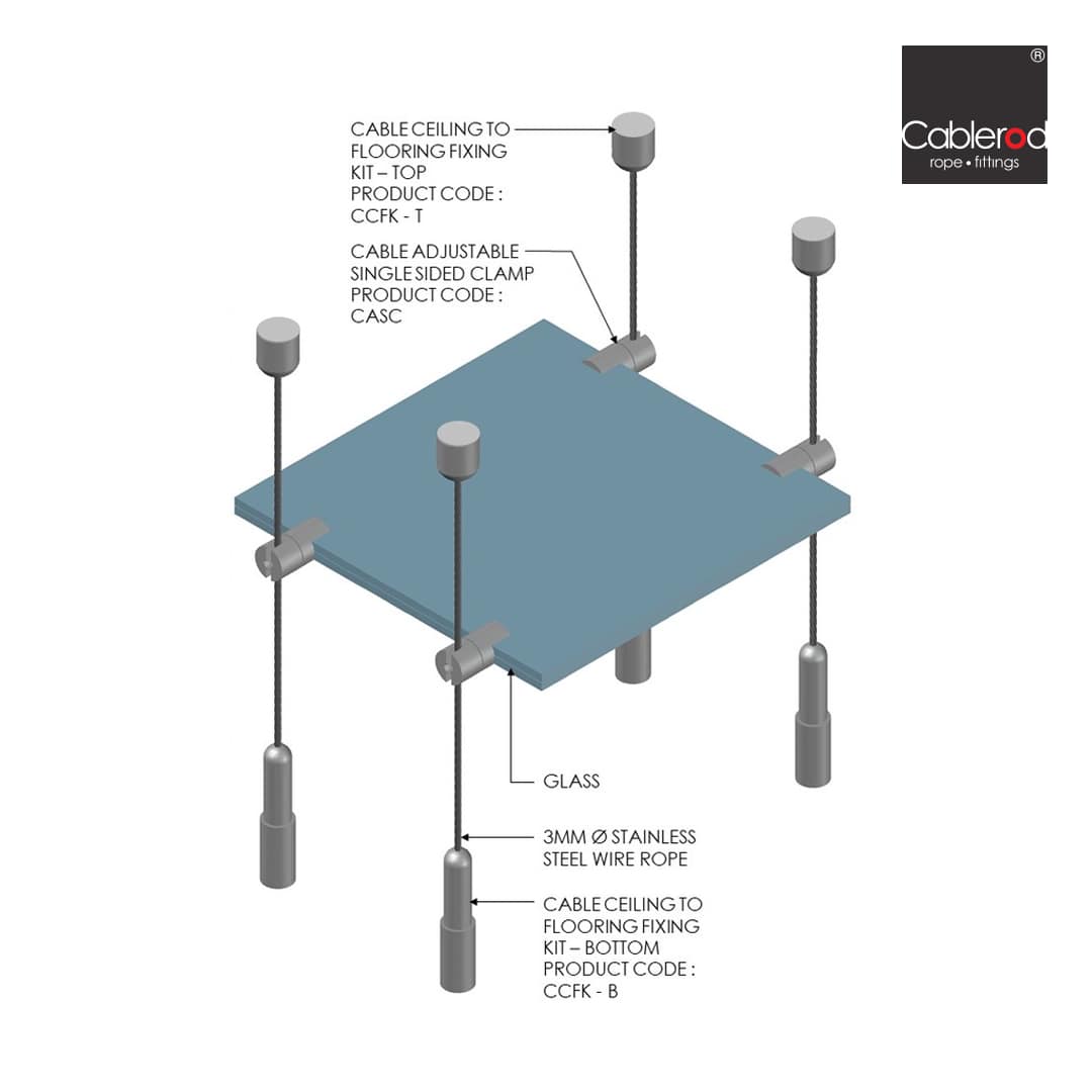 Cable Ceiling To Flooring Fixing Kit (CCFK) - CableRod