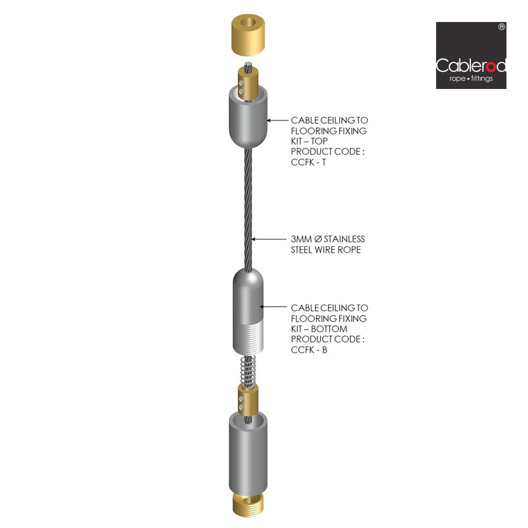 Cable Ceiling To Flooring Fixing Kit (CCFK) - CableRod