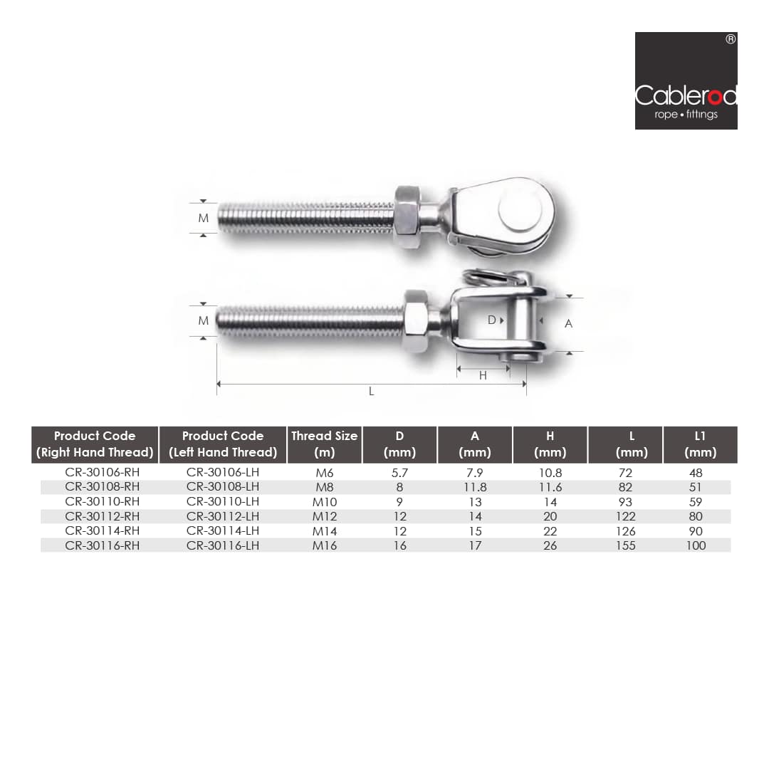 Clevis External Thread - CableRod